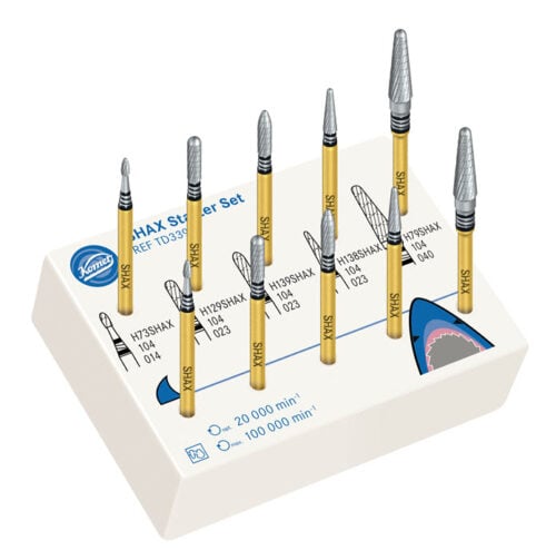 Tungsten carbide cutters for work on non-precious metal. › Komet Dental