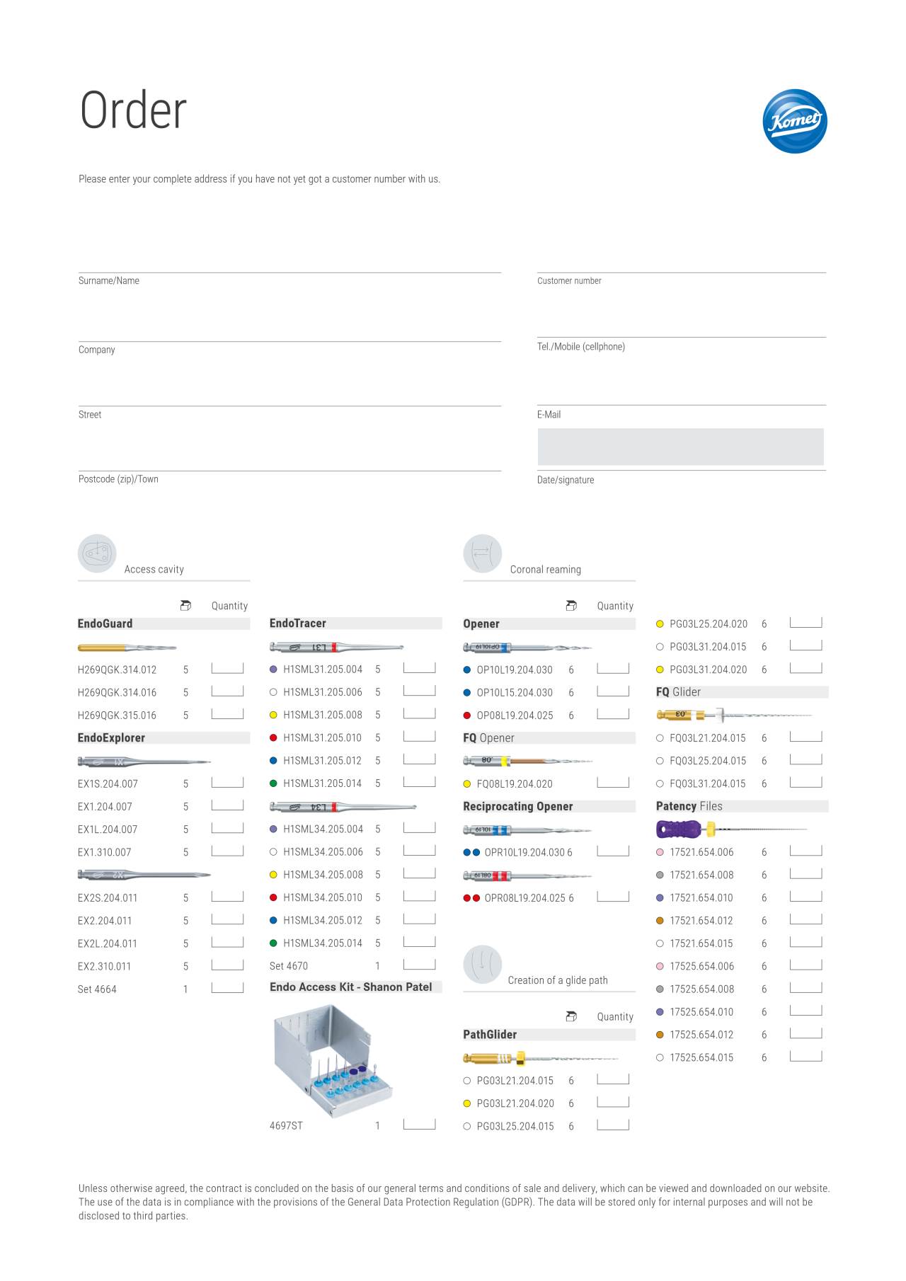 Ordering Guide | Endodontie › Komet Dental