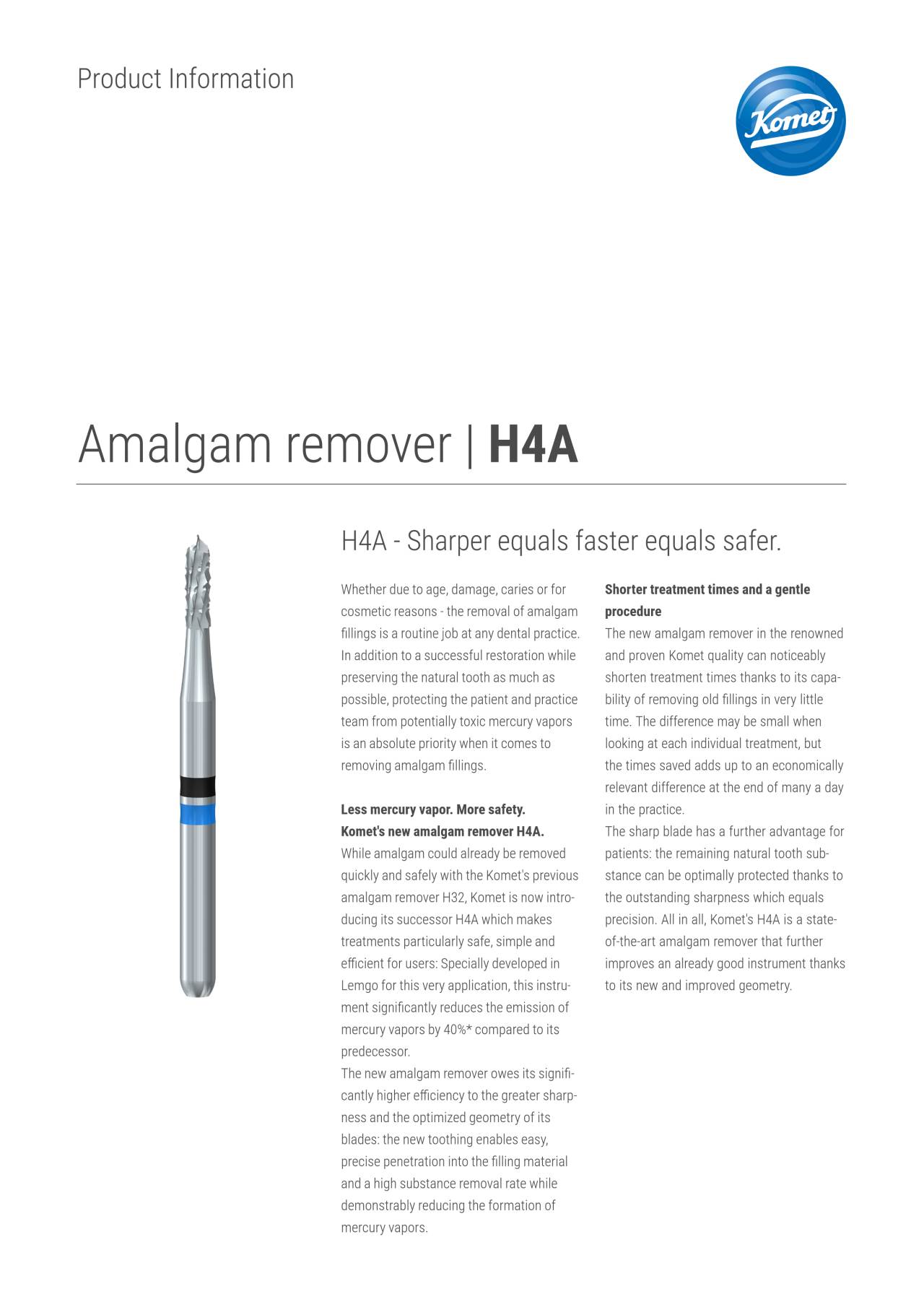 ProductInformation | H4A – Komet Dental