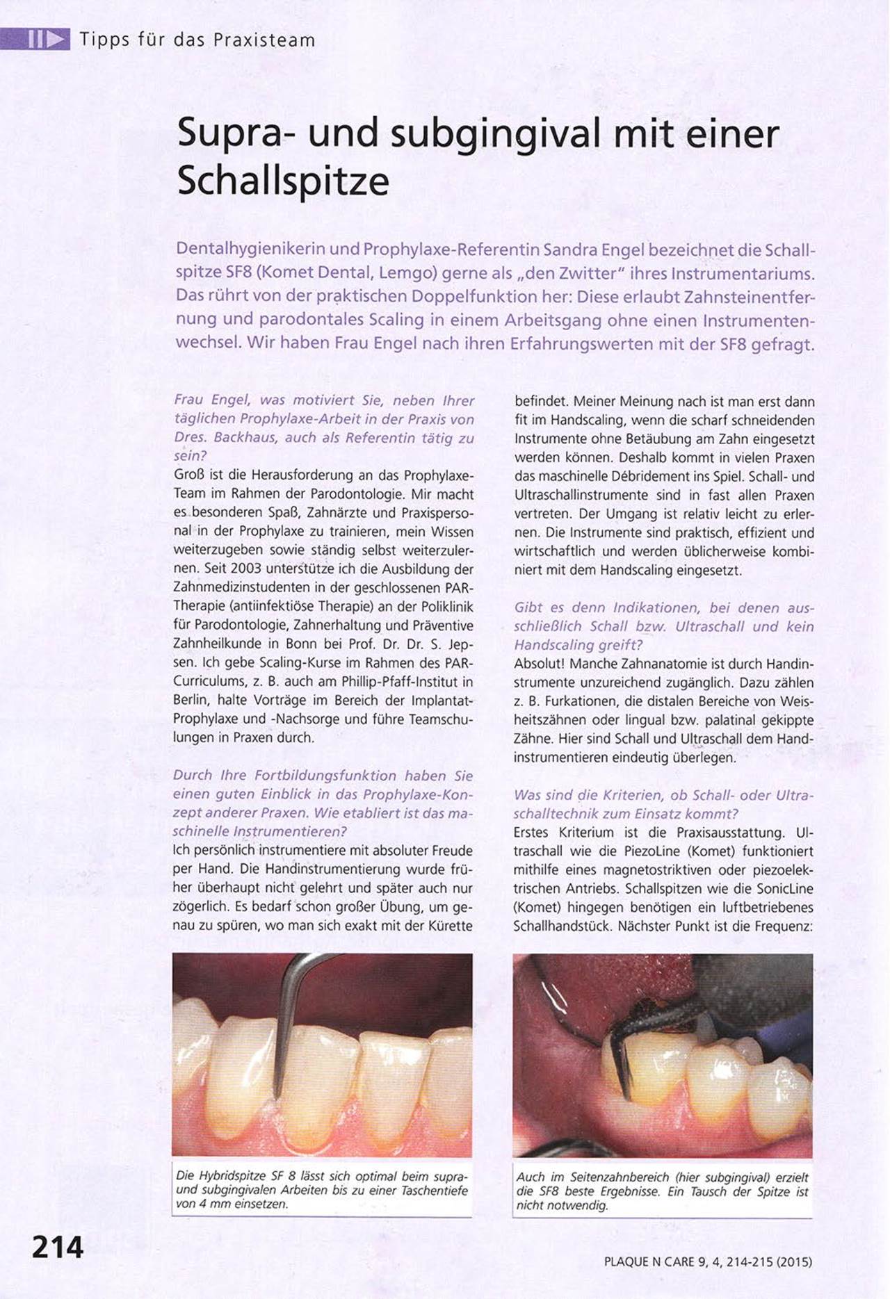 FB | Supra- und subgingival mit einer Schallspitze – Komet Dental