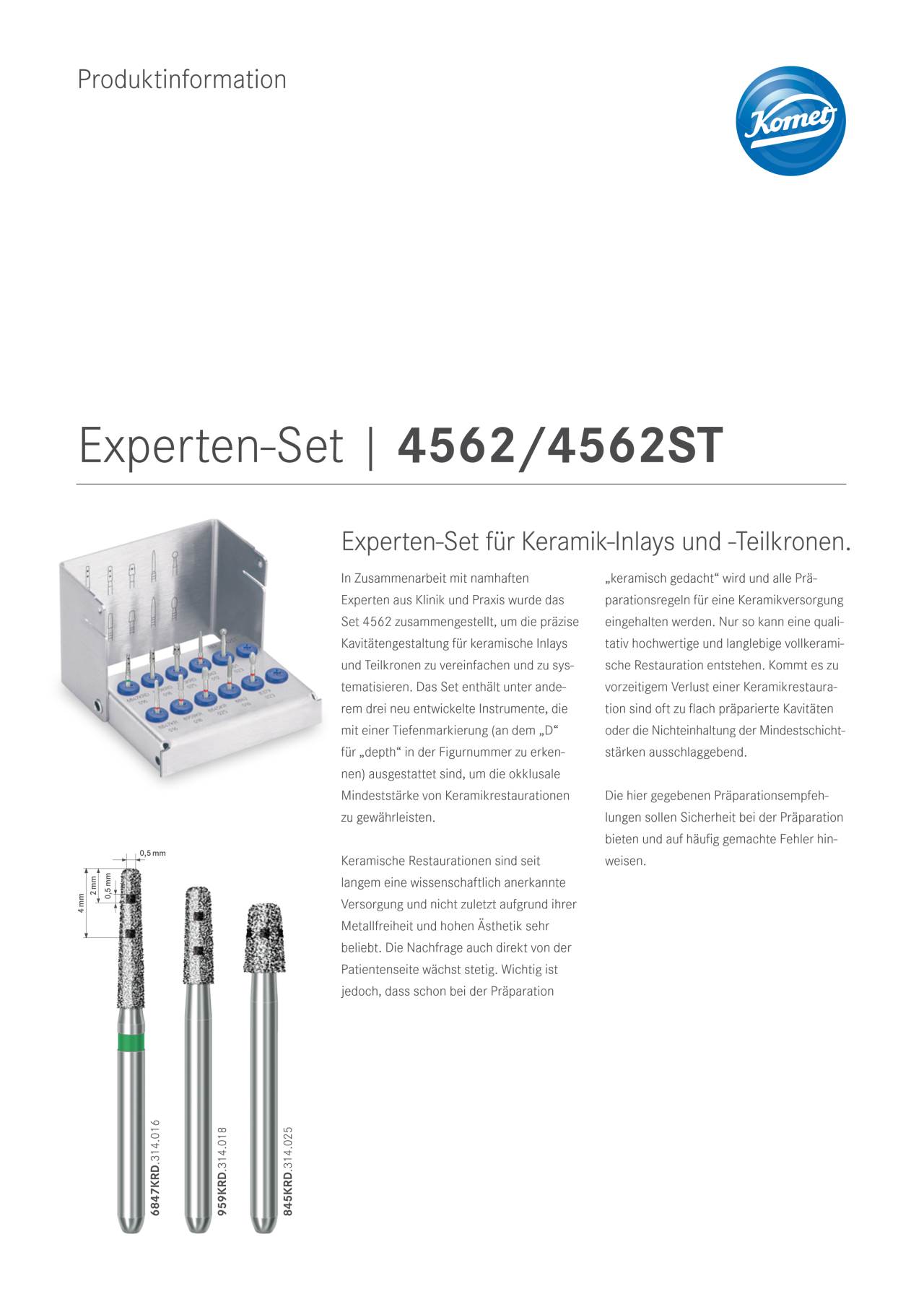 PI | Experten-Set 4562 & 4562ST – Komet Dental