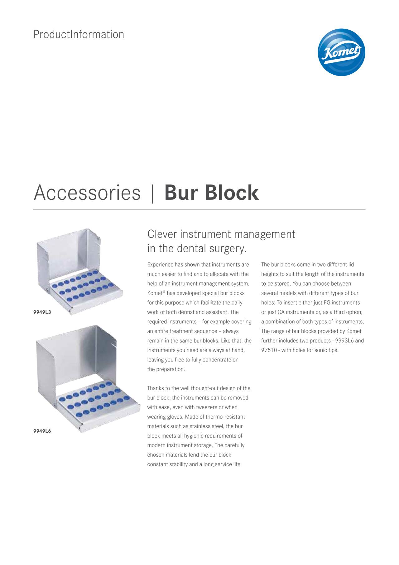 PI | Bur Block – Komet Dental