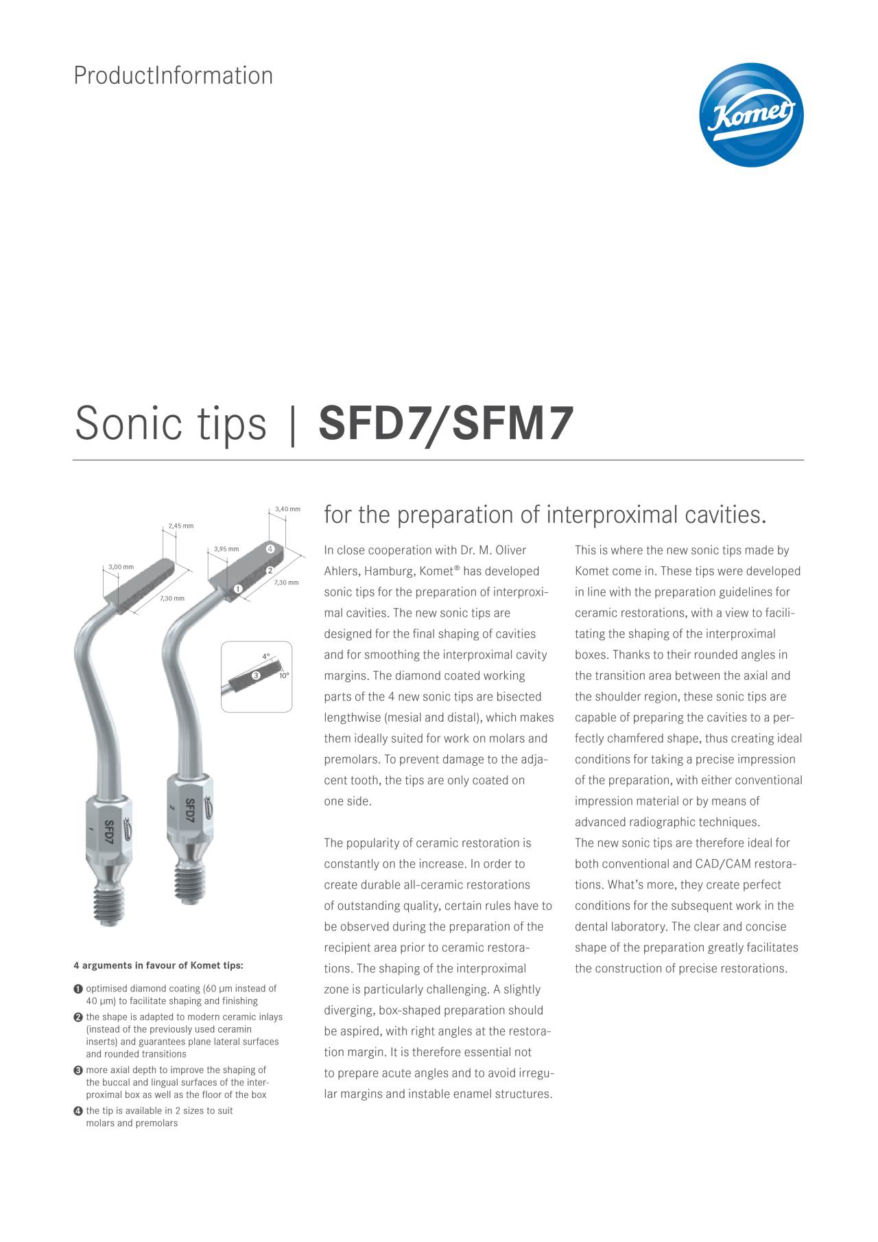 PI | Sonic tips SFD7/SFM7 – Komet Dental