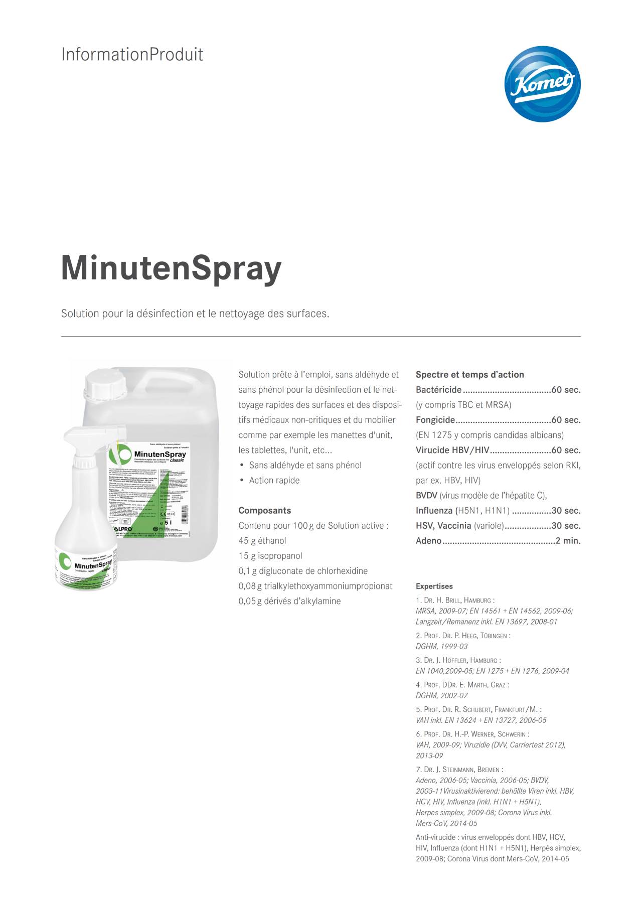 Information Produit | MinutenSpray Classic – Komet Dental