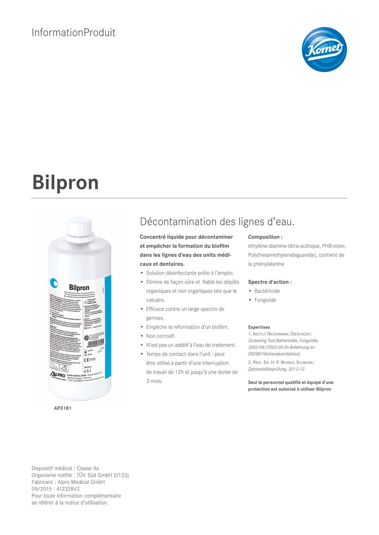 Information Produit | Bilpron – Komet Dental
