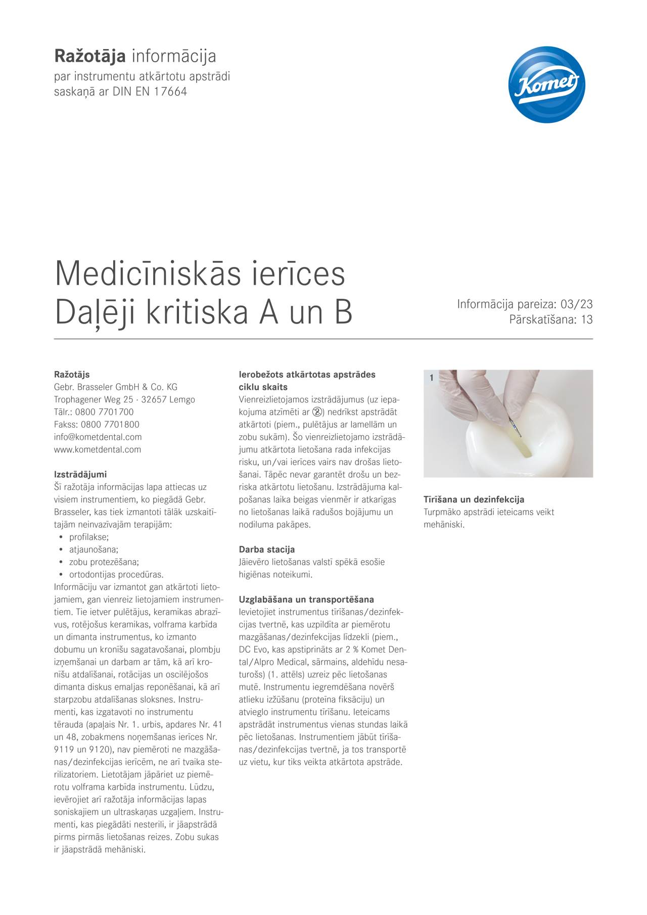 LV Manufacturer’s Information | Medical Devices Semi-critical A and B ...