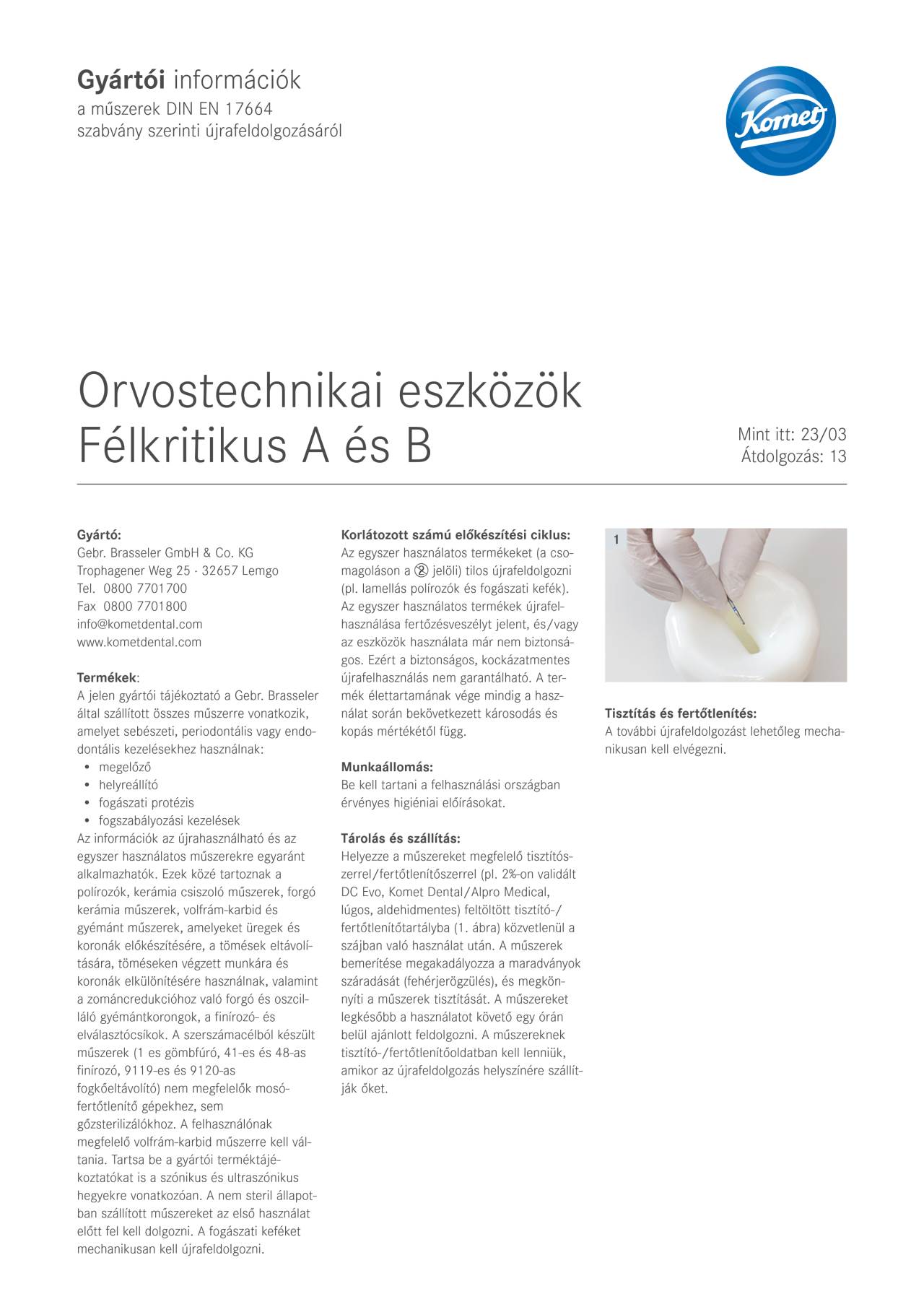 HU Manufacturer’s Information | Medical Devices Semi-critical A and B ...